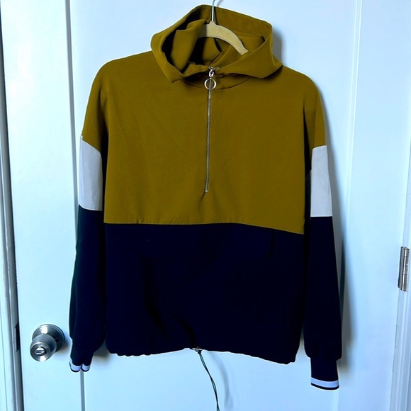Zara | Tops | Zara Color Block Hoodie | Poshmark